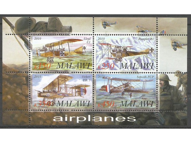 Malavi,WW I - Borbeni avioni 2010.,blok,čisto
