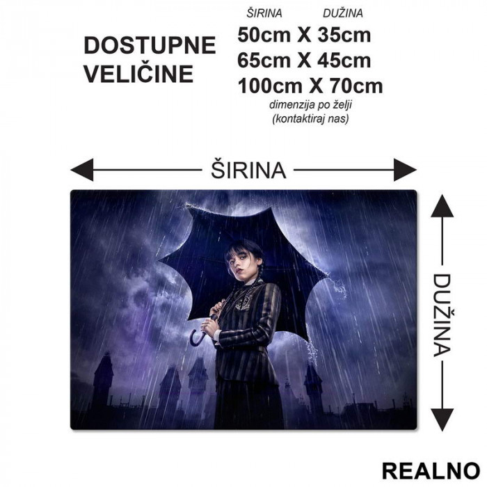 WITH AN UMBRELLA - PURPLE RAIN - WEDNESDAY - SREDA - PODMETAČ ZA STO