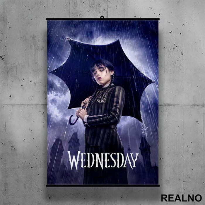 WITH AN UMBRELLA - PURPLE RAIN - WEDNESDAY - SREDA - POSTER SA NOSAČEM