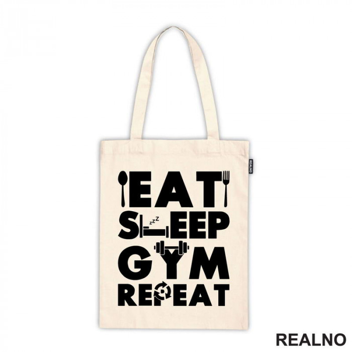 EAT, SLEEP, GYM, REPEAT - DUMBBELL - TRENING - CEGER