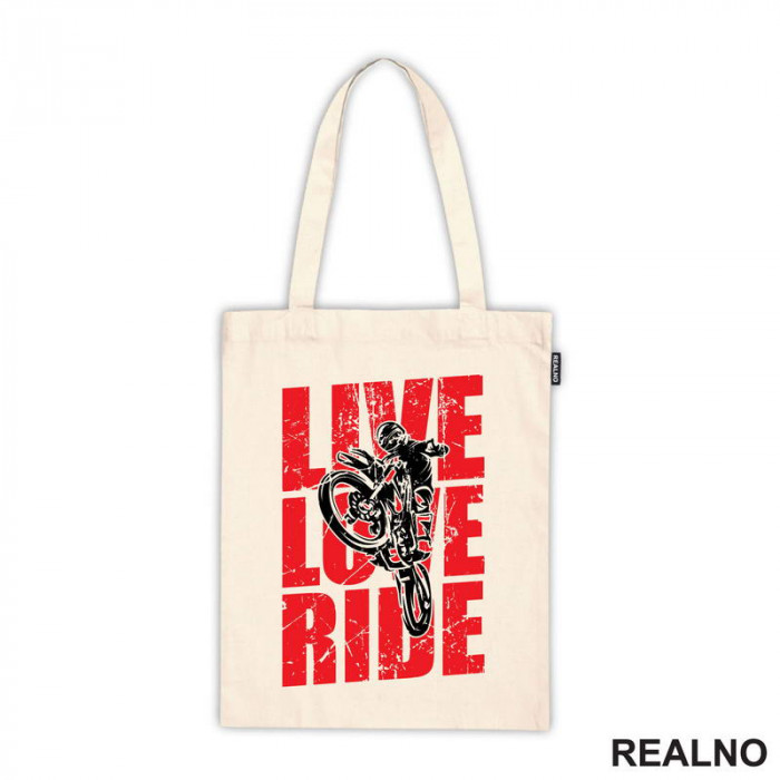 LIVE, LOVE, RIDE - RED - MOTORI - CEGER