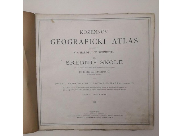 Kozennov Geografički Atlas, Beč (1908)
