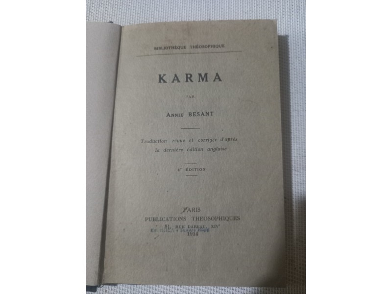 Annie Besant, Karma