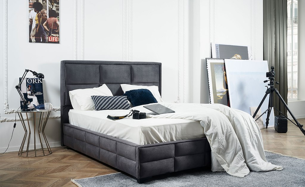 Treviso krevet sa prostorom za odlaganje 166x219x126 cm sivi