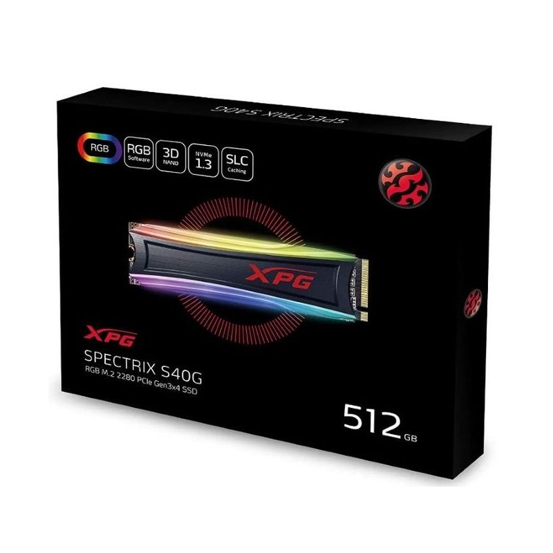 A-data 512GB M.2 PCIe Gen3 x4 XPG SPECTRIX S40G RGB AS40G-512GT-C SSD