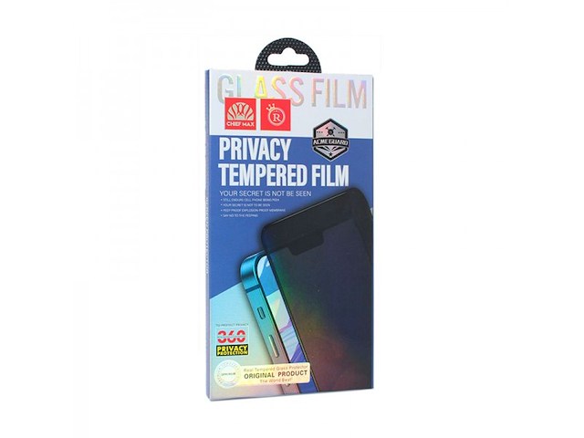 Zaštitno Staklo Privacy 2.5D full glue za Samsung S916B Galaxy S23 Plus 5G crni (fingerprint unlock)