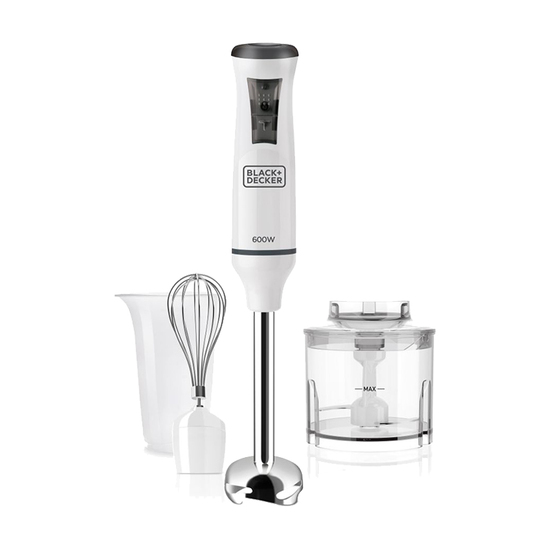 Štapni blender Black + Decker BXHBA600E, 600 W, Bela / Siva