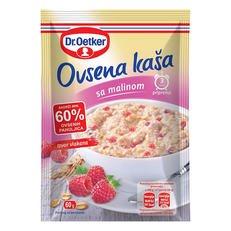 Dr.Oetker ovsena kaša malina 60g