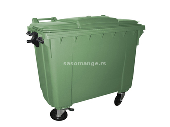 Plastični kontejner 770l ravan poklopac zelena 6011-7