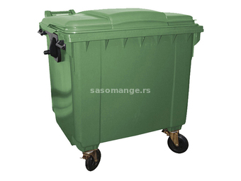 Plastični kontejner 1100l ravan poklopac zelena 6011-10