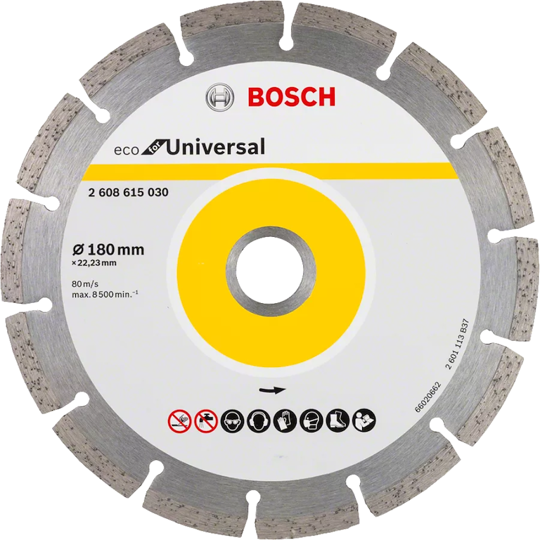 Bosch Dijamantska rezna ploča 180mm,10kom-ECO For Universal, 2608615043