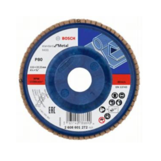 Bosch Lamelni brusni disk ravni X431, Standard for Metal Ø115 mm G 80, 2608601272