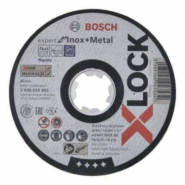 Bosch Ravna rezna ploča 115mm-X-LOCK Expert for Inox+Metal, 2608619263