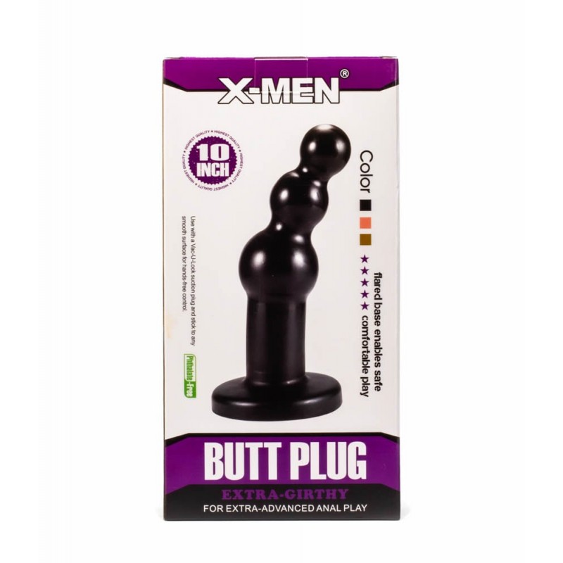 X-MEN 10.63" Extra Girthy Butt Plug Black XMEN000226 / 8868