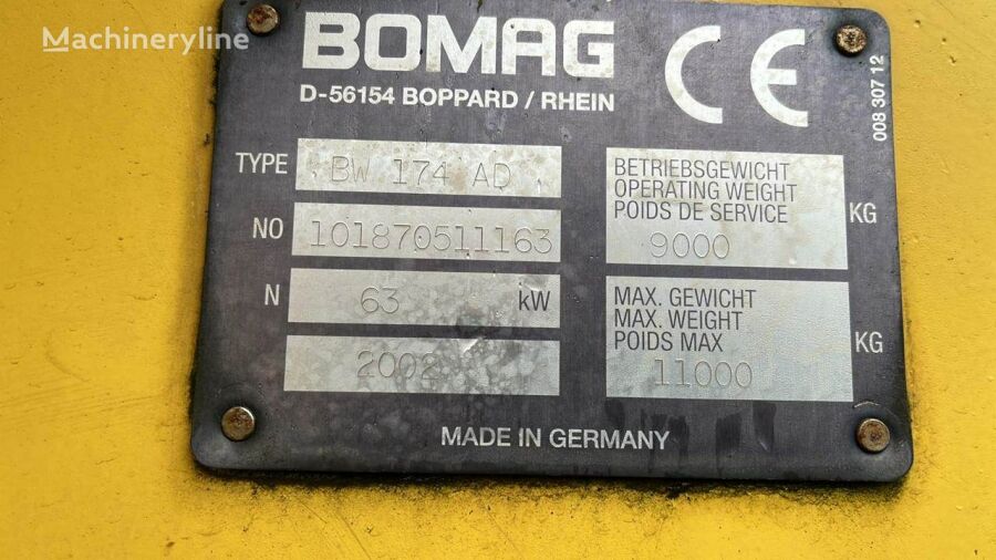 BOMAG BW174 AD valjak za asfalt