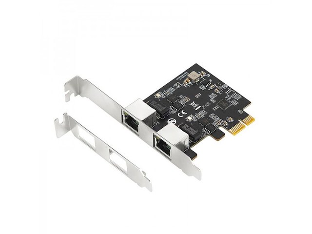 E-green PCI-Express kontroler 2-port 2.5 Gigabit Ethernet (Realtek 8125B)