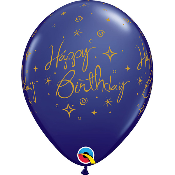 28702
11″ Latex Birthday Elegant Sparkles & Swirls Navy (5)