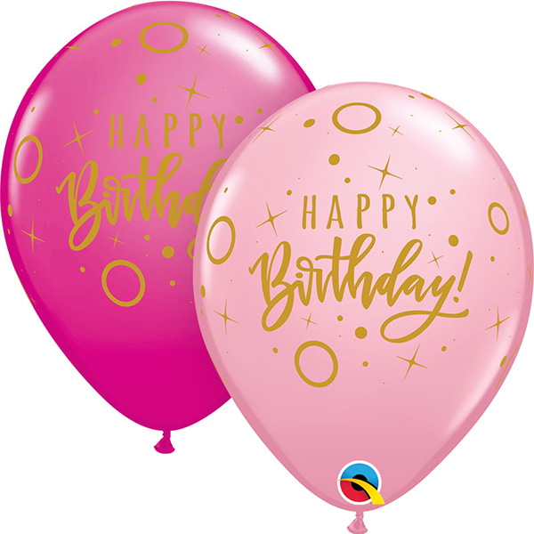 29304
11″ Latex Birthday Dots & Sparkles Pink (6)