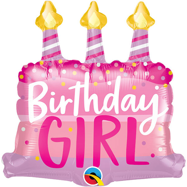 25075
14″ Foil Bday Girl Cake & Candles