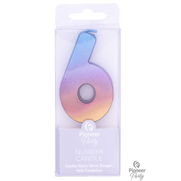 15840
Candles Numeral 6 Rainbow Ombre