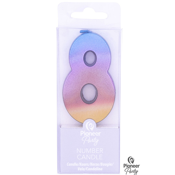 15848
Candles Numeral 8 Rainbow Ombre