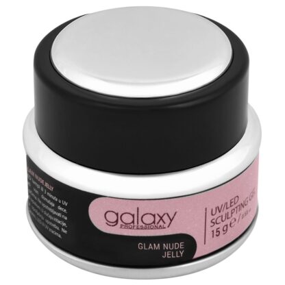 Gradivni kamuflažni gel za nadogradnju noktiju GALAXY UV/LED Glam Nude Jelly 15g