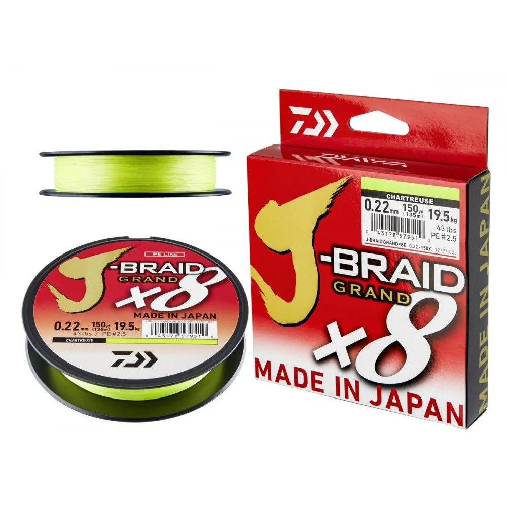 Daiwa J-BRAID GRAND X8E 0.16mm 10kg 135cm CH