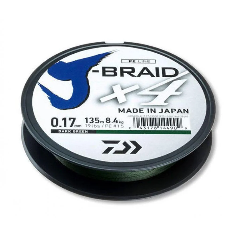 DAIWA J-BRAID X4 DARK GREEN 0.21MM 12.4KG 270M