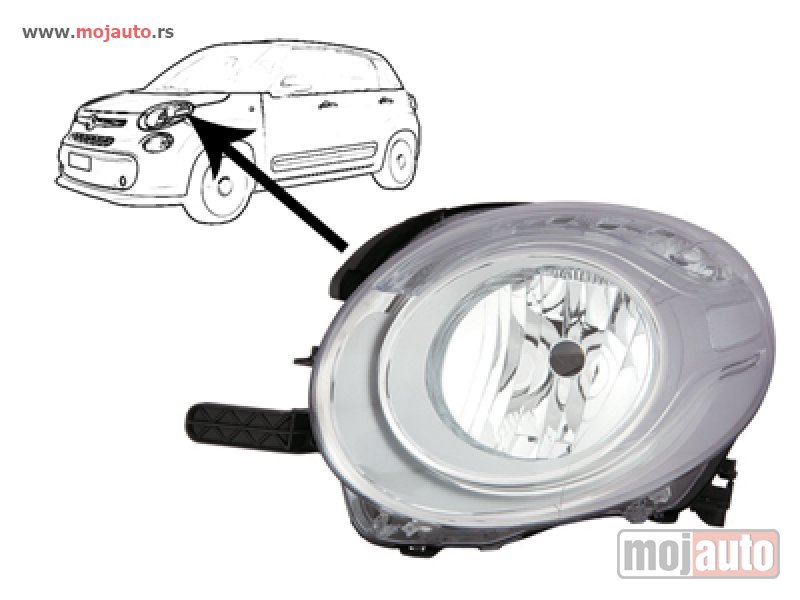 Fiat 500L Far Desni Elektricni 12-17,NOVO