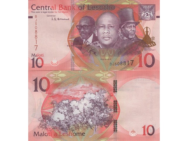 LESOTO Lesotho 10 Maloti 2021 UNC, P-21c