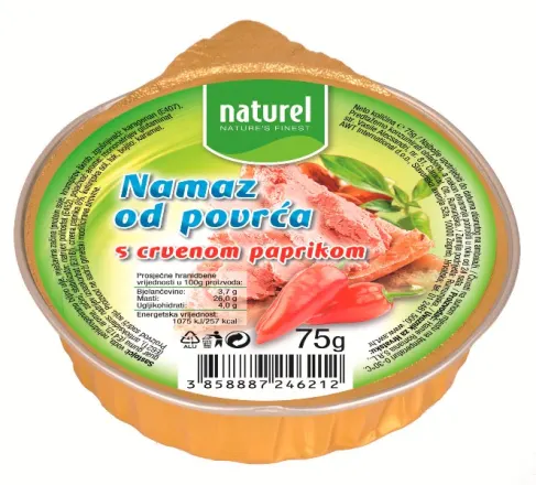 naturel
Namaz od povrća - s crvenom paprikom, 75 g