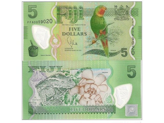 Fiji 5 dollars 2012. UNC polimer
