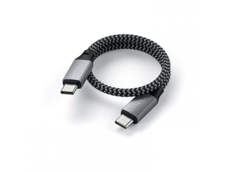 SATECHI USB-C to USB-C Short Cable - 25cm - Space Grey (ST-TCC10M)