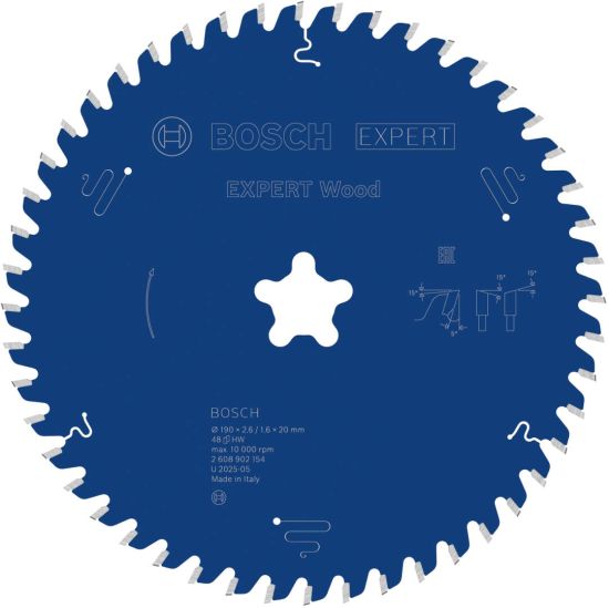 Bosch EXPERT Wood list kružne testere, 190×2,6/1,6×30 mm, T48 (2608902154)