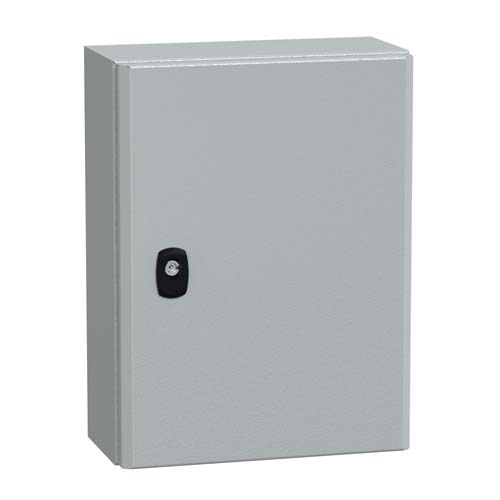 SE Wall mounted steel enclosure Spacial S3D plain door with mounting plate 400x300x150mm IP66 IK10