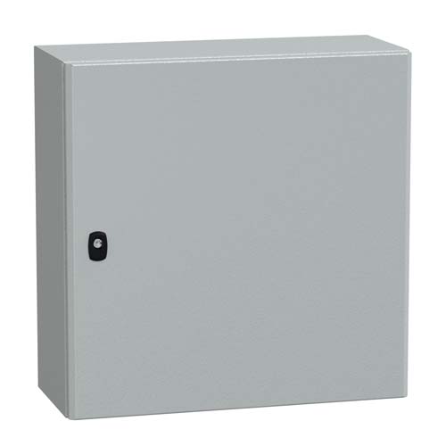 SE Wall mounted steel enclosure Spacial S3D plain door with mounting plate 600x600x250mm IP66 IK10