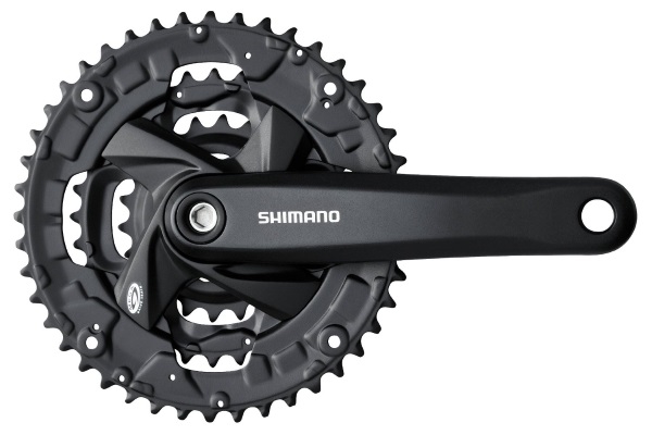 POGON SHIMANO FC-M371-L, ZA 9-BRZINA, 170MM, 48X36X26TW/O CG, CHAIN CASE COMPATIBLE, CRNI, W/CRANK FIXING BOLT, SHIMANO LOGO, IND.PACK