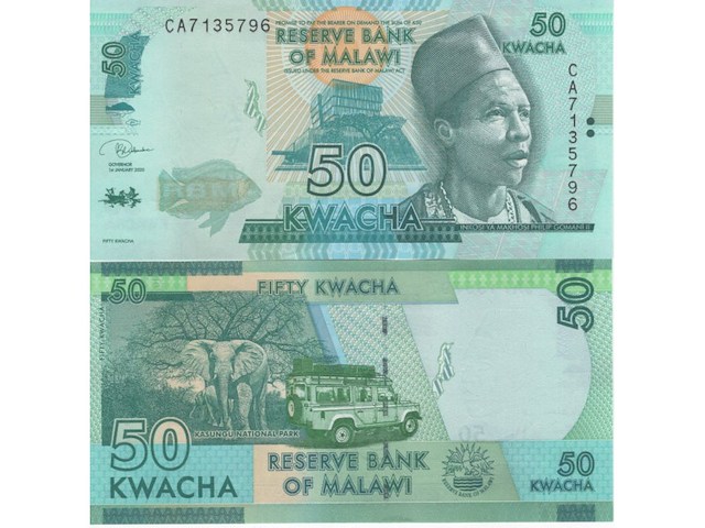 Malavi MALAWI 50 Kwatcha 2020 UNC, P-64g