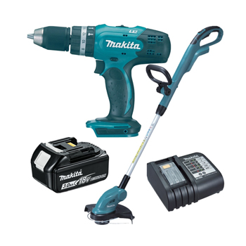 Makita akumulatorski set akumulatorska udarna bušilica odvrtač + akumulatorski trimer DLX2114S