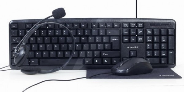 KBS-UO4-01 Gembird 4-in1 office set, tastatura, slusalice, mis i podloga