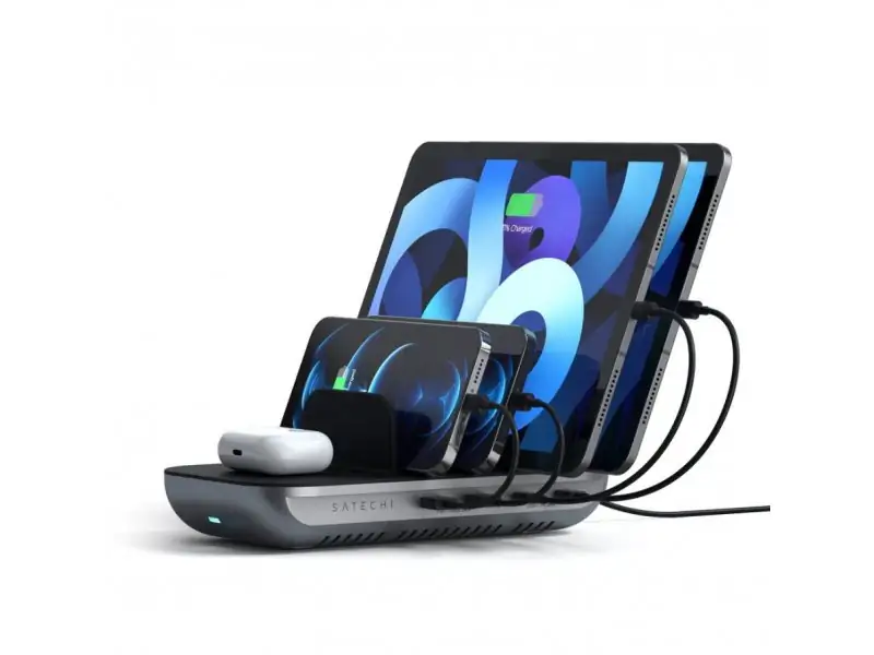 SATECHI DOCK 5 MULTI DEVICE CHARGING STATION WITH EU PLUG – SPACE GREY