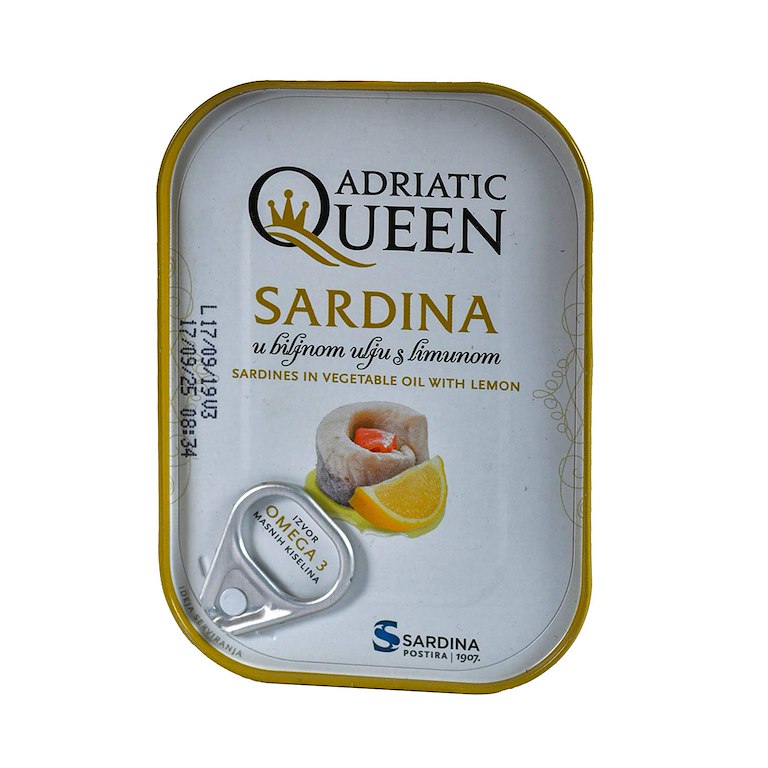 Adriatic Queen sardina u biljnom ulju sa limunom 105g