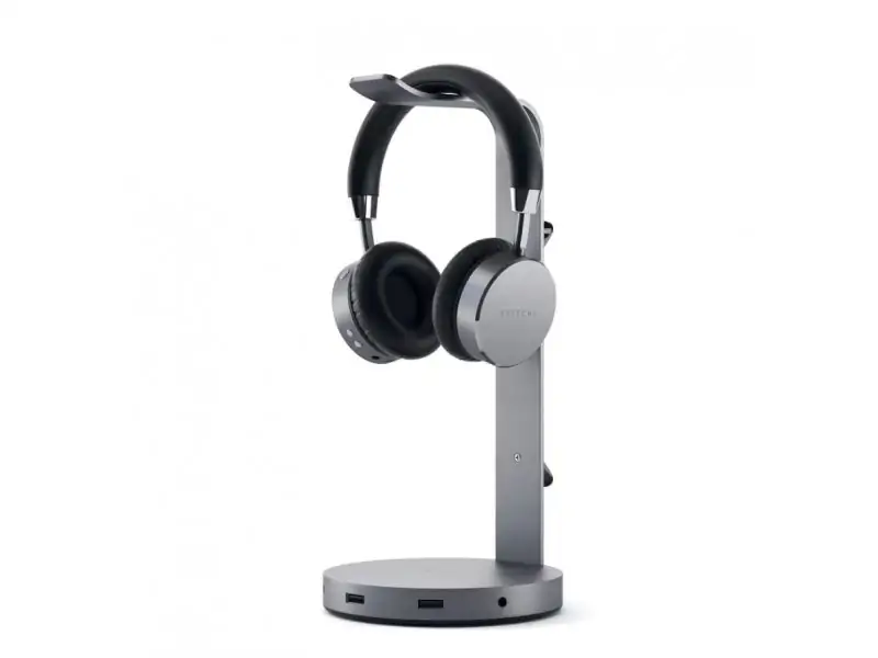 SATECHI ALUMINUM HEADPHONE STAND HUB – SPACE GREY