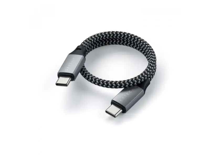 SATECHI USB-C TO USB-C SHORT CABLE – 25CM – SPACE GREY (ST-TCC10M)