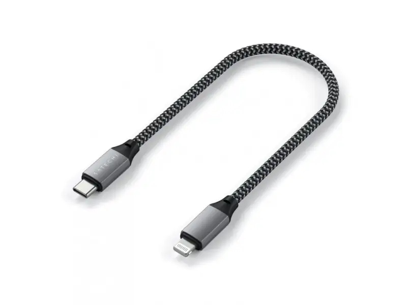 SATECHI USB-C TO LIGHTNING SHORT CABLE 25CM – SPACE GREY