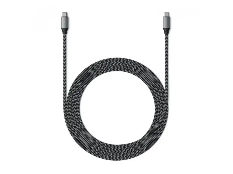 SATECHI USB-C TO USB-C 100W BRAIDED CHARGING 2M CABLE – GREY(ST-TCC2MM)