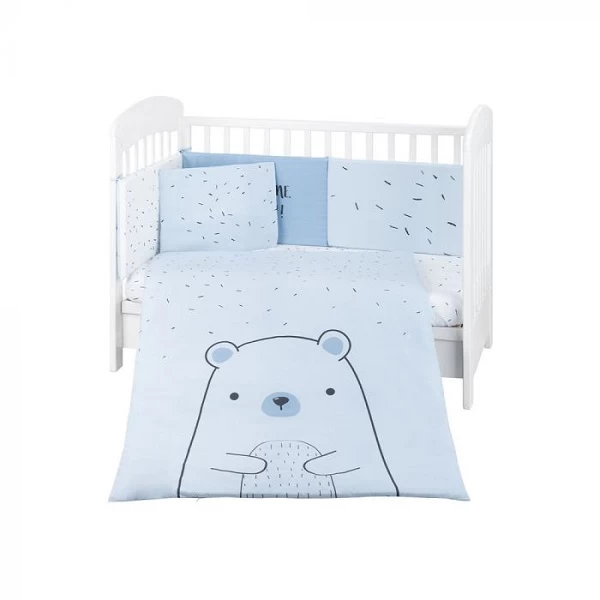 Posteljina sa ogradicom Bear with Me blue KKB60115