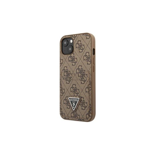 GUESS Futrola za iPhone 13 Mini Brown Triangle Logo Cardslot