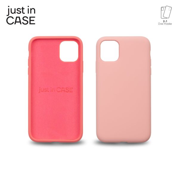 JUST IN CASE 2u1 Extra case MIX za iPhone 11, roze/puder roze