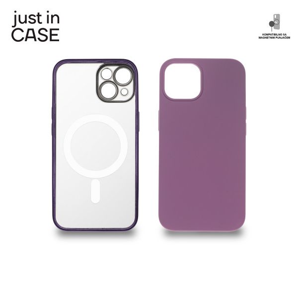 JUST IN CASE 2u1 Extra case MIX Magnetic za 14, ljubičasta
